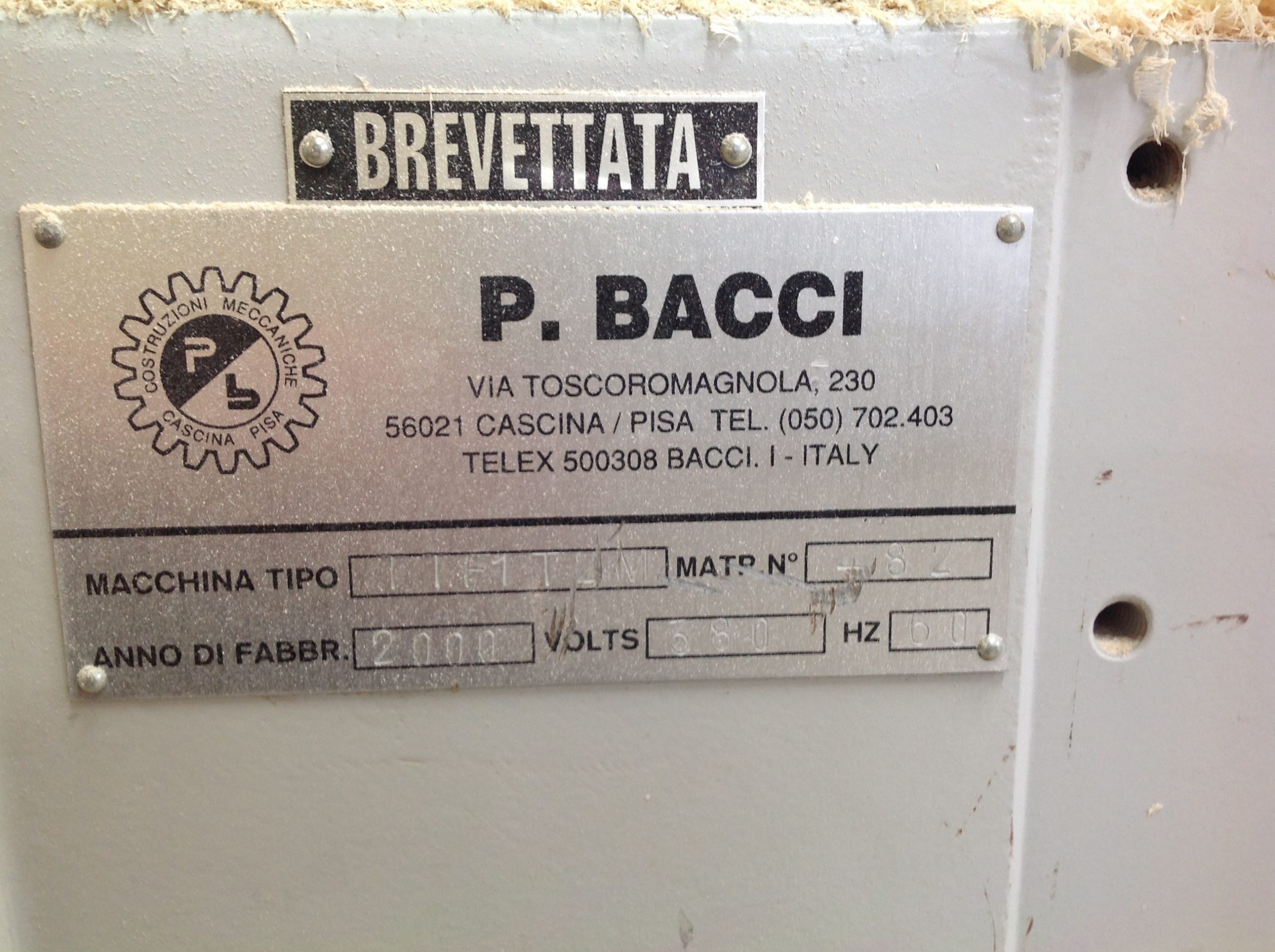 Shaper Doors 45 ° Tenon Mortise Bacci TTF1 - Machineries BST