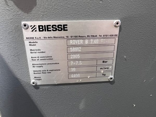 CNC Biesse Model Rover B FTK Year 2005 - Machineries BST